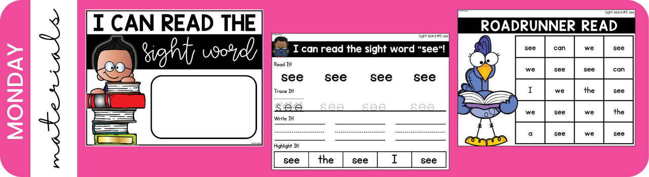 Kindergarten Sight Word Activity Sheets for Effective Intervention ...
