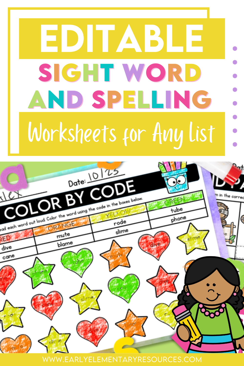Editable Sight Word and Spelling Worksheets: A Teacher’s Essential ...